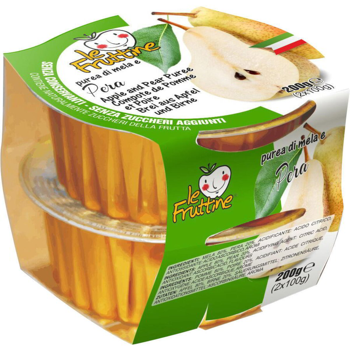 Purea di mela e pera Le Fruttine 2 x 100 G Le Fruttine - iper Shop