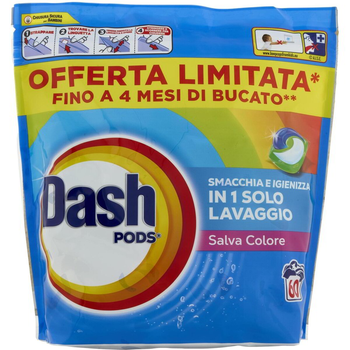 Dash Pods Detersivo Lavatrice In Capsule, Salva Colore, 60 Lavaggi 1038 ...