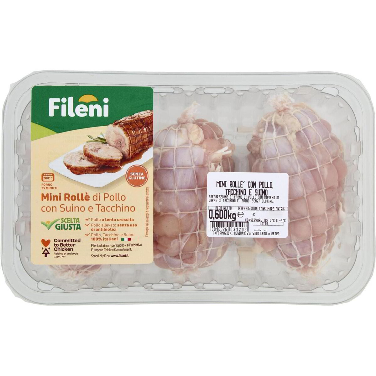 Fileni Mini Rollè di Pollo con Suino e Tacchino 0,600 kg Fileni | IperDrive