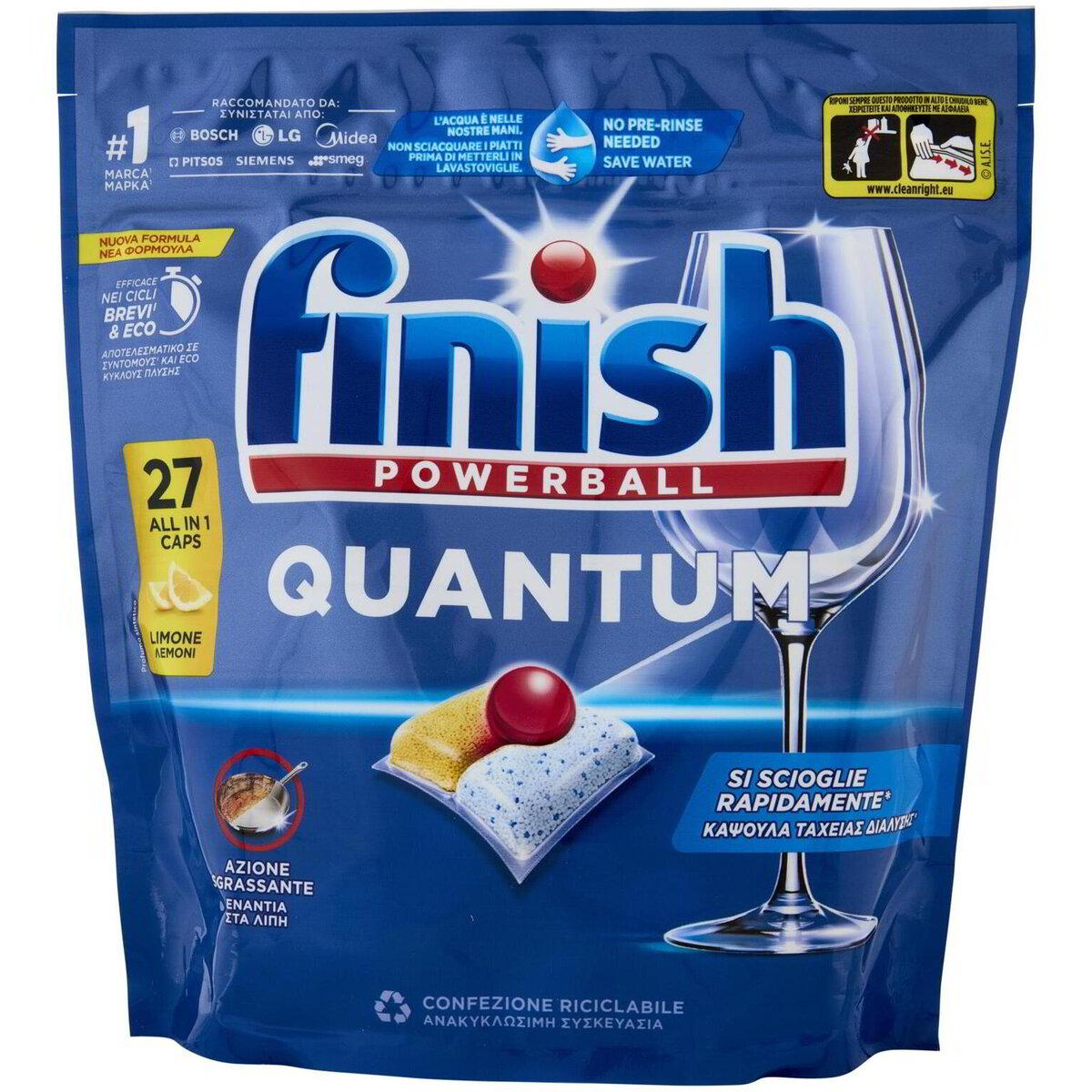 Finish Quantum Limone pastiglie lavastoviglie 27 lavaggi 280,8 g Finish ...
