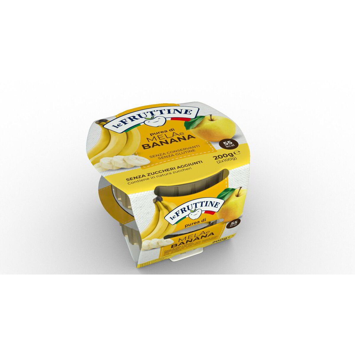 Purea di mela e banana 2 X 100 g senza zuccheri, conservanti aggiunti e ...