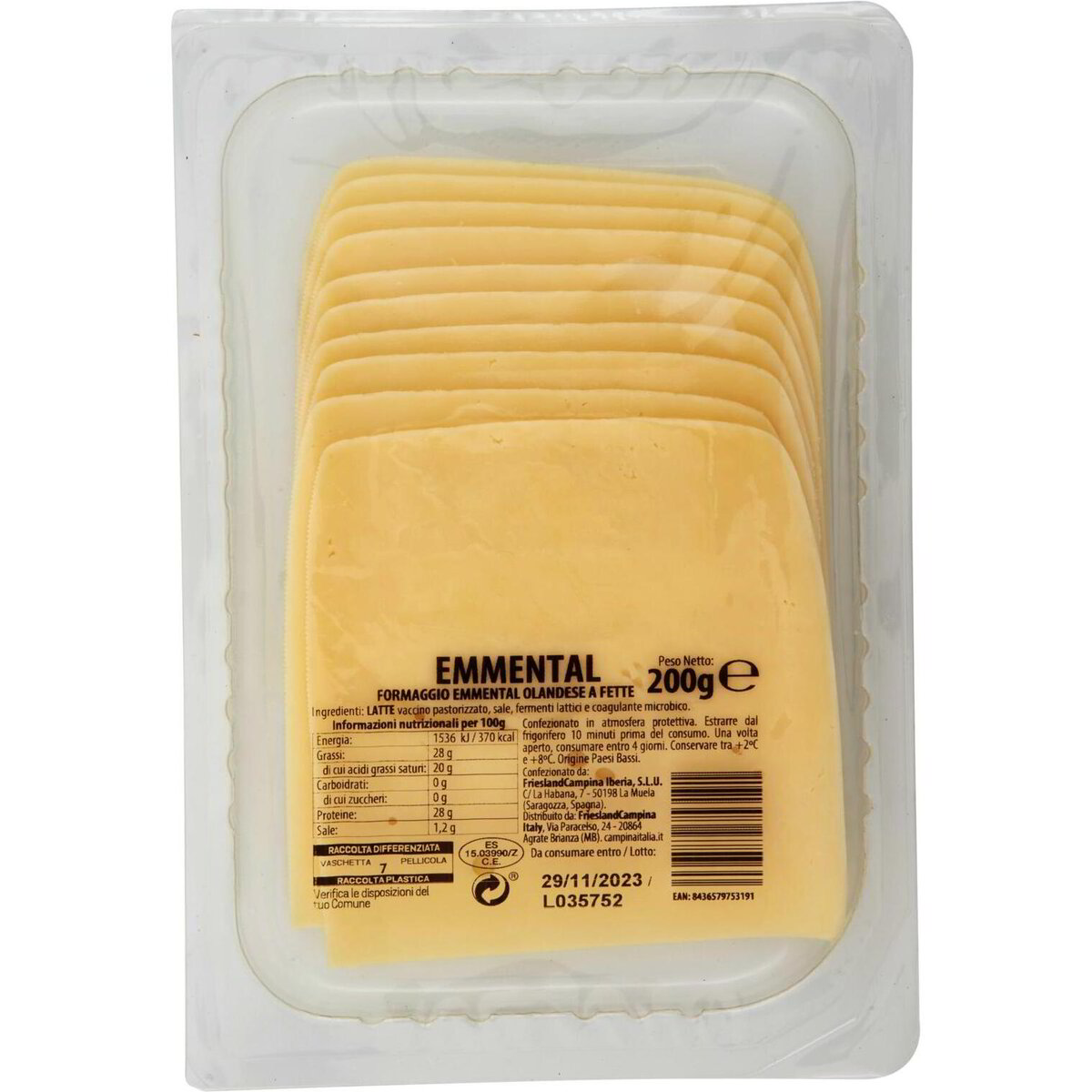 Emmental Formaggio Olandese a Fette 200 g | IperDrive