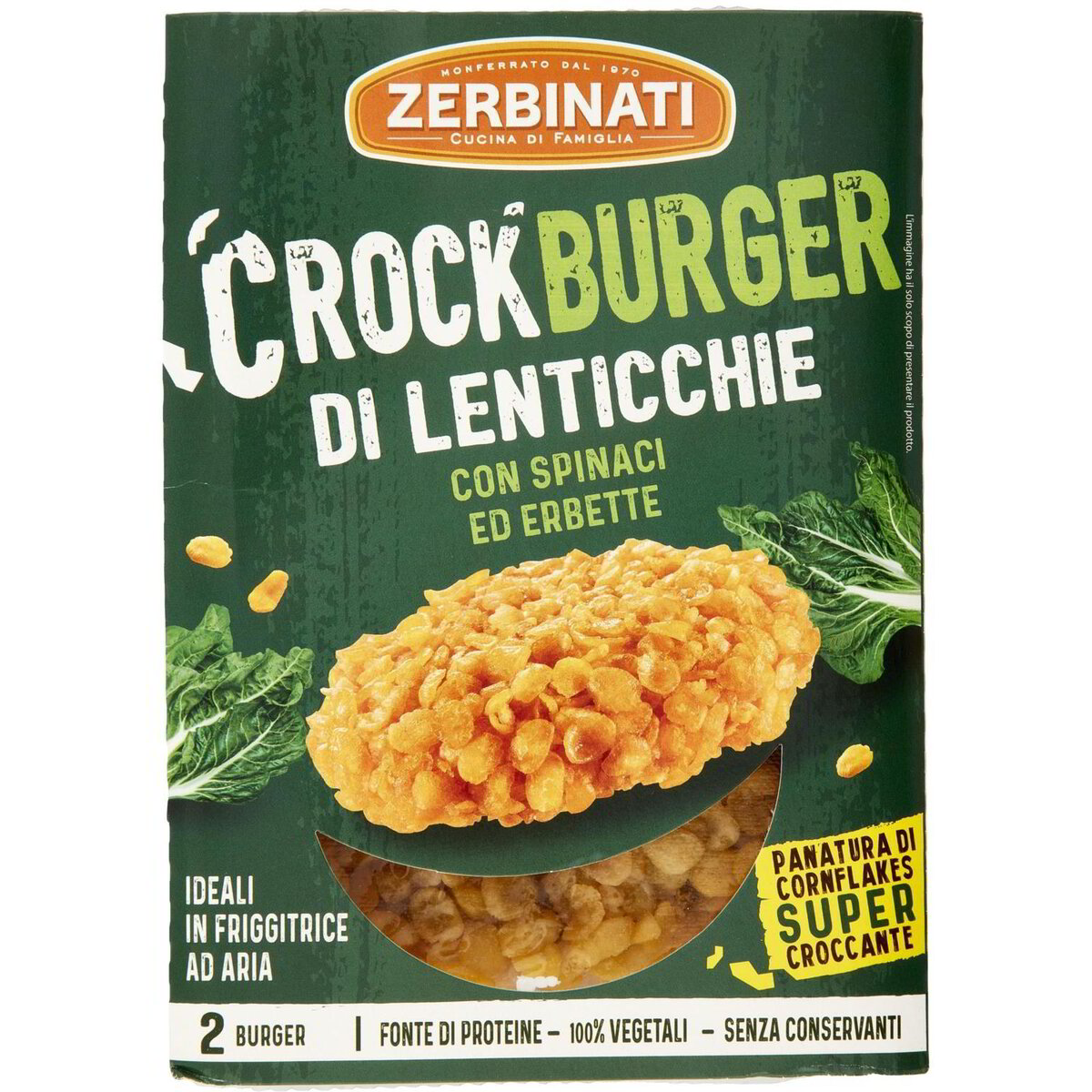 Zerbinati Crockburger di Lenticchie con Spinaci ed Erbette 2 x 80 g ...