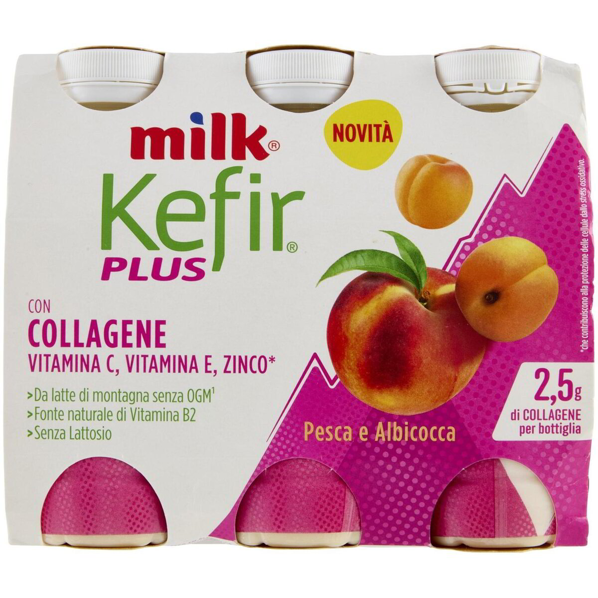 Milk Kefir Plus con Collagene Pesca e Albicocca 6 x 100 g milk | IperDrive