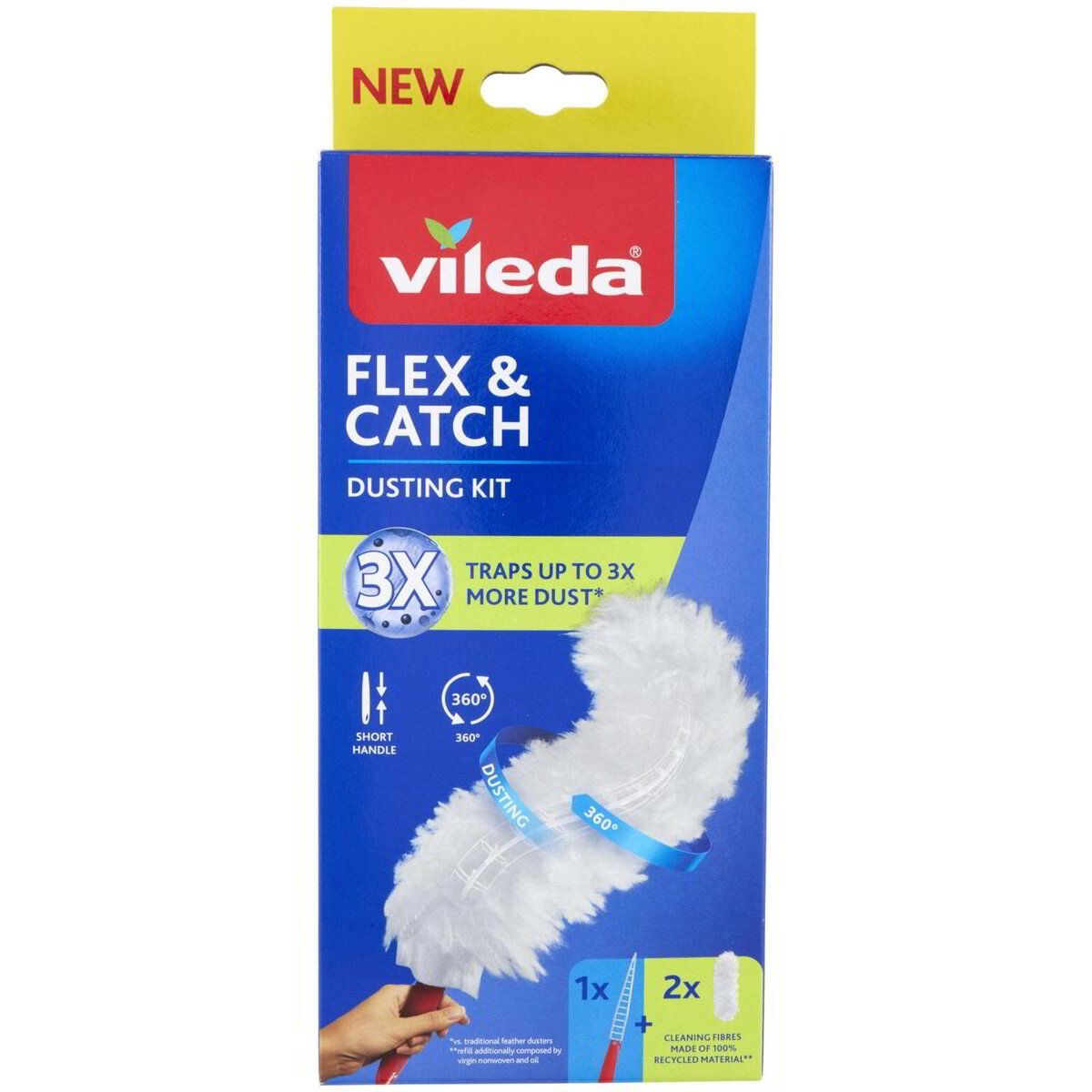 Vileda Flex & Catch Dusting Kit Sistema Short Handle + 2 ricambio ...
