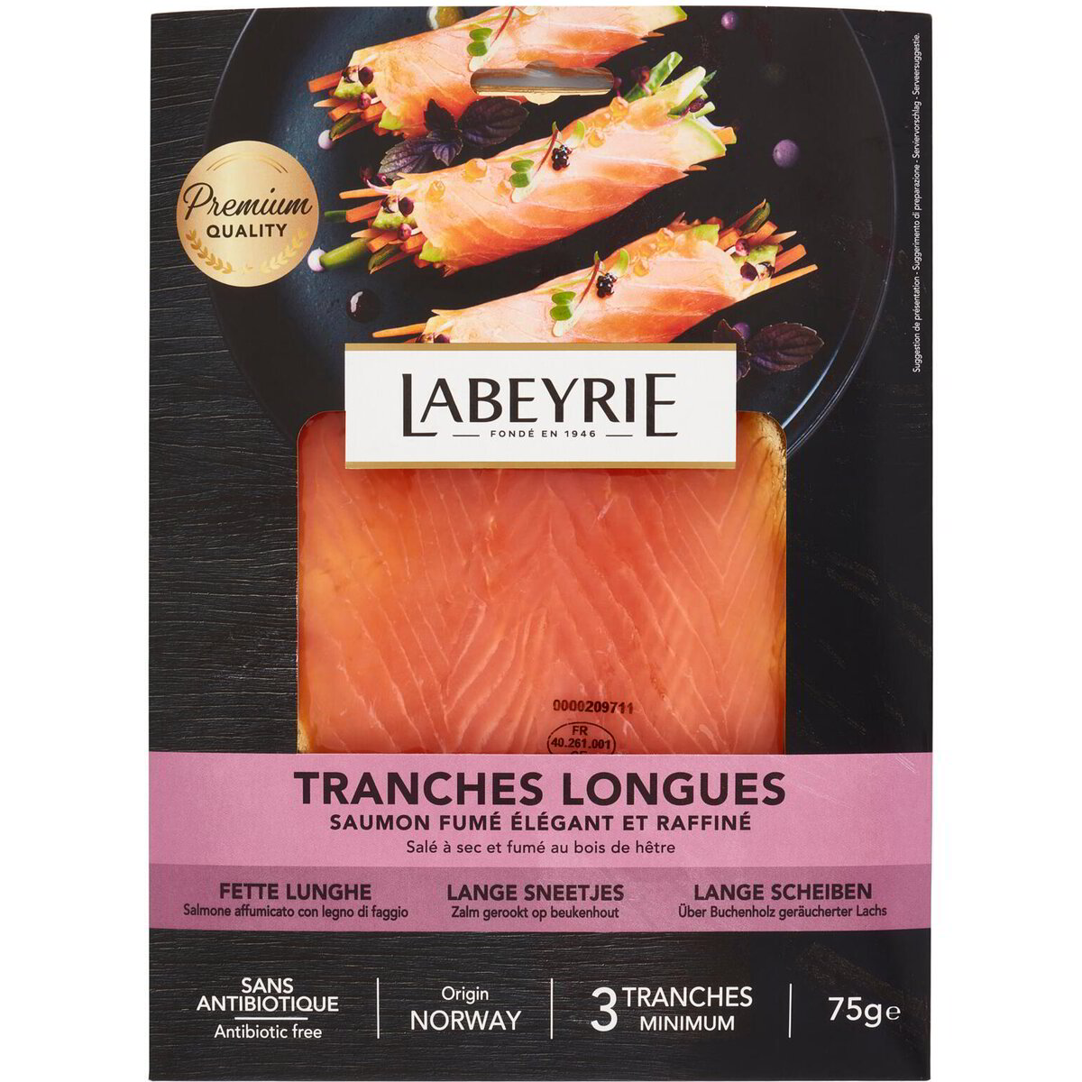 Labeyrie Salmone affumicato Fette Lunghe, 100% Senza Antibiotici 75 g ...