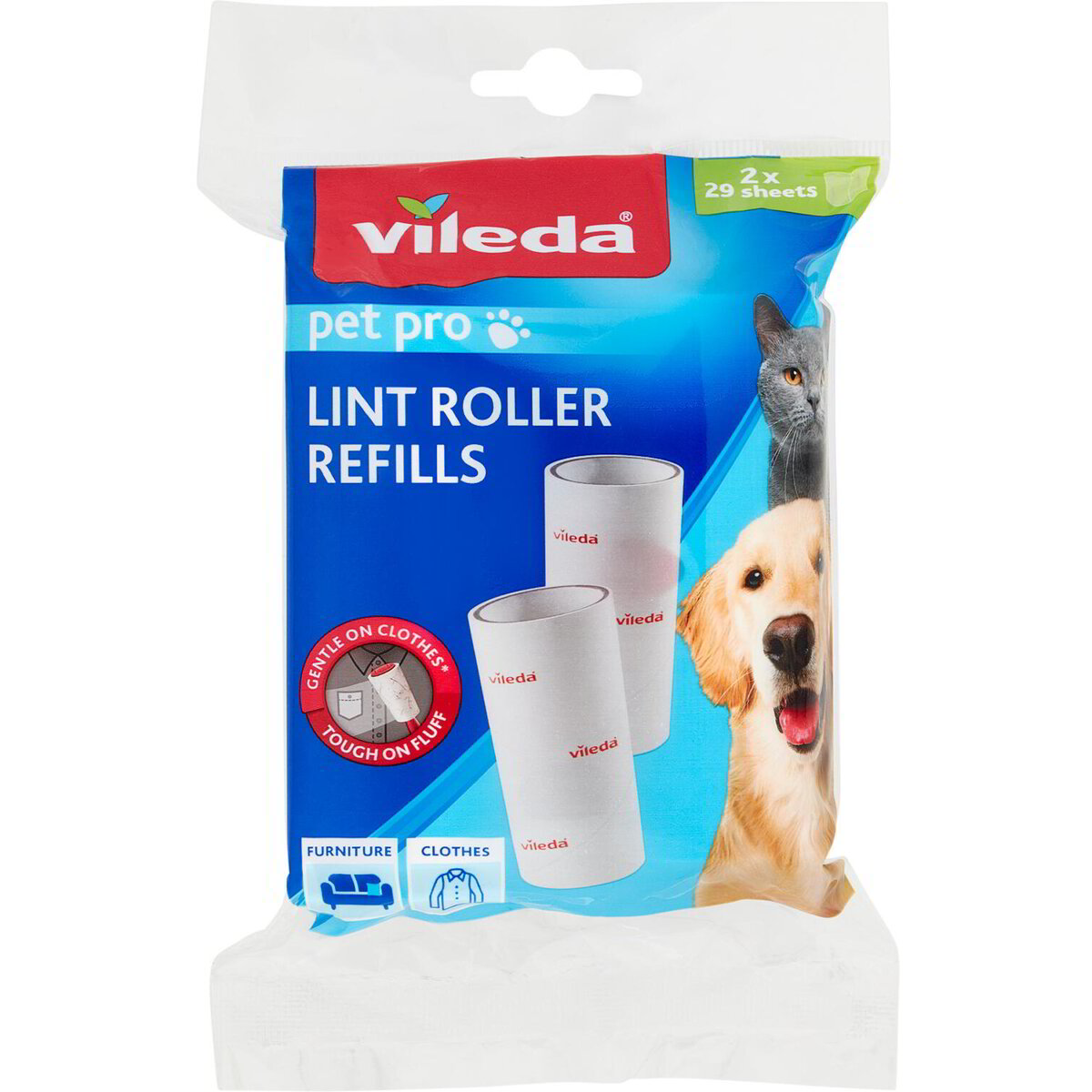 Vileda Pet Pro Lint Roller - Spazzola Adesiva Ricambio 2pz Vileda ...