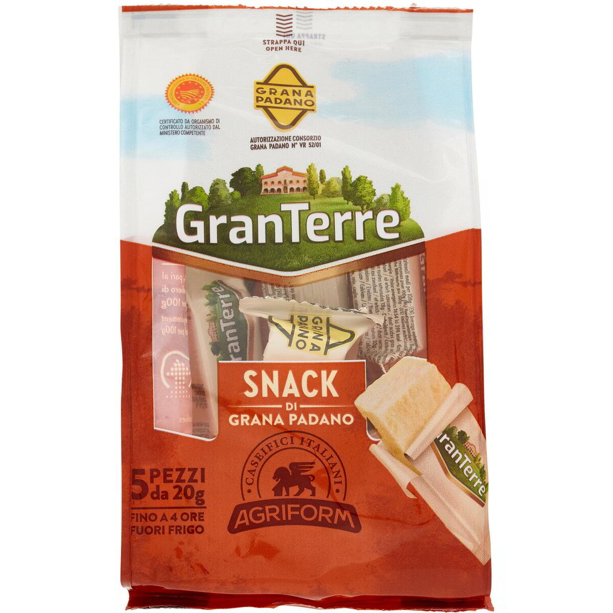 Granterre Snack di Grana Padano DOP 5 x 20 g Granterre | IperDrive