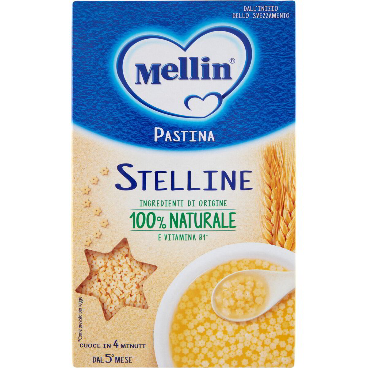 MELLIN Pastina 100% Naturale Stelline con farina Grano Tenero 320 g ...