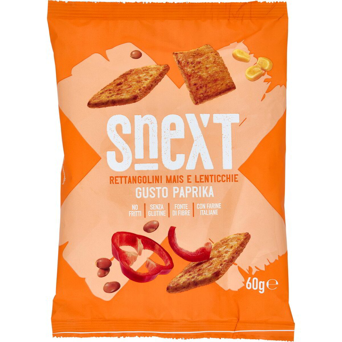 Snext Rettangolini Mais e Lenticchie Gusto Paprika 60 g Snext | IperDrive