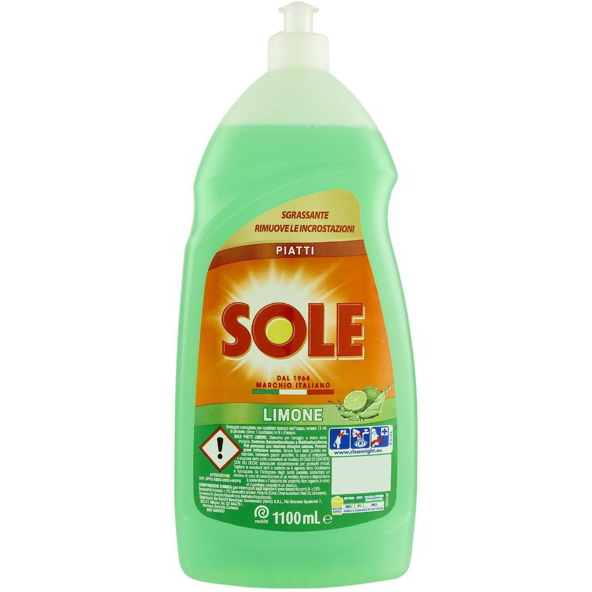 Sole Sapone Piatti Limone verde 4 x 1,1 L Sole | IperDrive